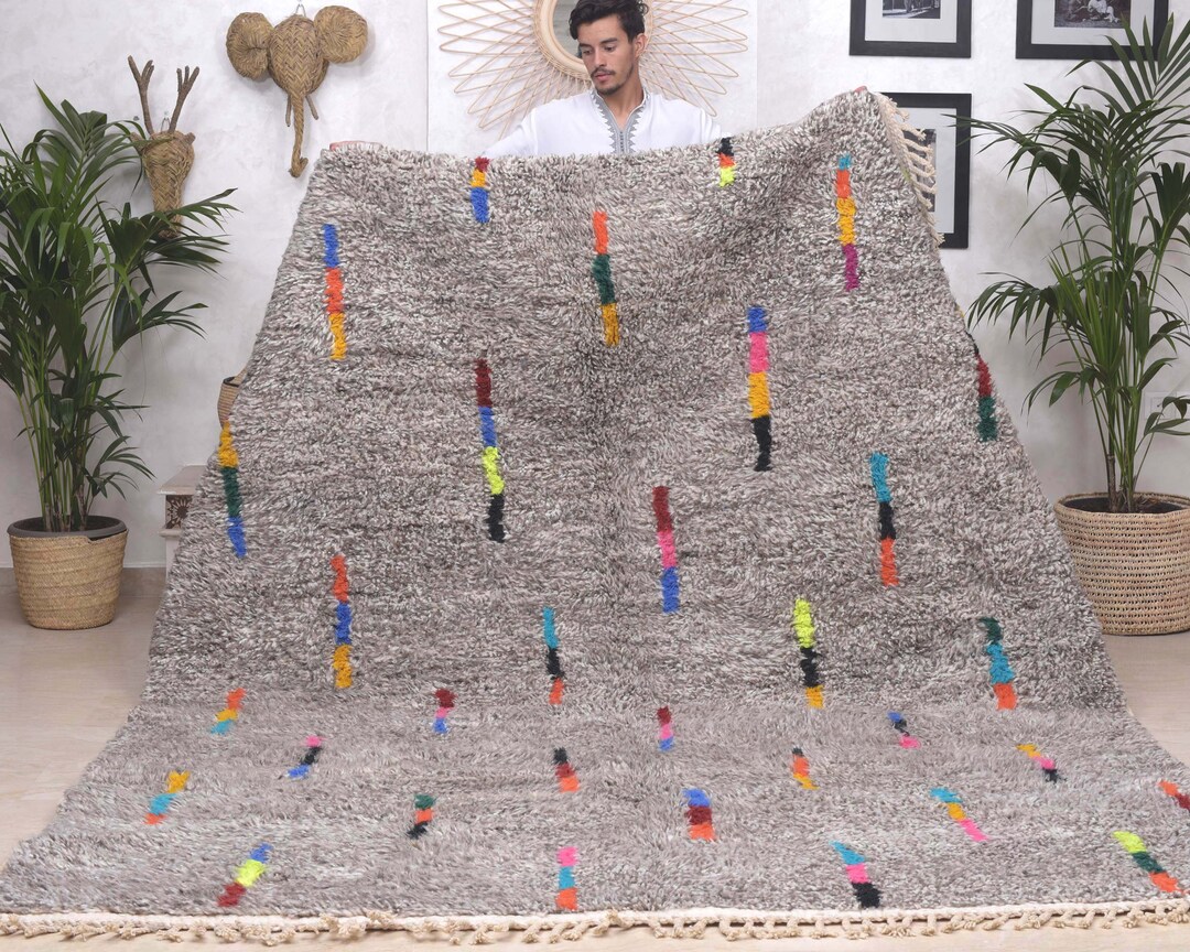 Gray Rug, Moroccan Rug, Wool Rug, Beni Ourain Rug,modern Rug,living ...