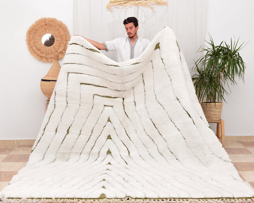 Beni Ourain Rug 8x10, Morocco Berber Rug, Berber Area Rug, Wool Area ...