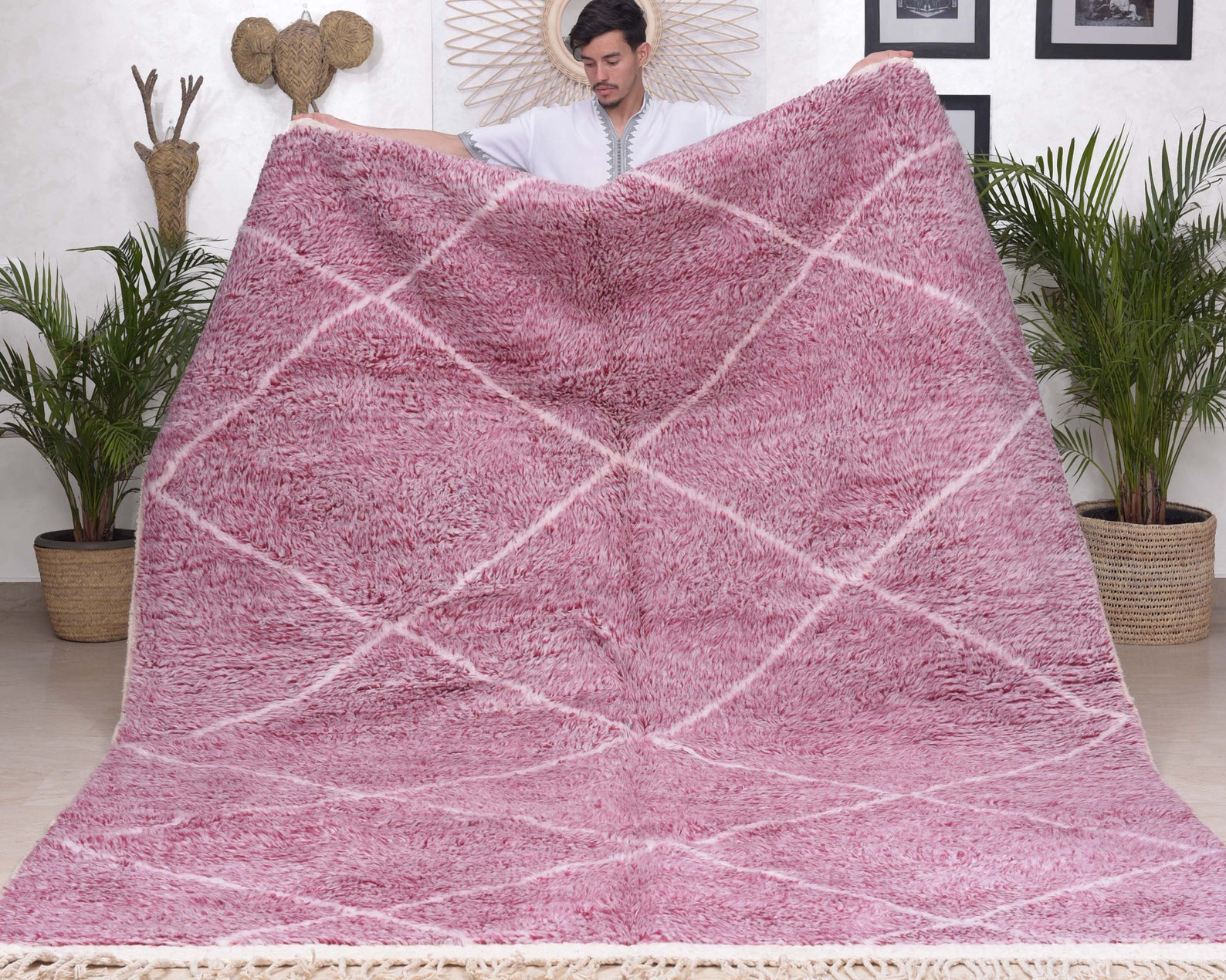 Moroccan Rug Purple Rug Diamond Pattern Rug Berber Rug Beni - Etsy