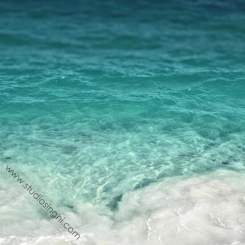 Square Photo of Teal Tulum Beach Ocean Water. Turquoise Wall Art ...