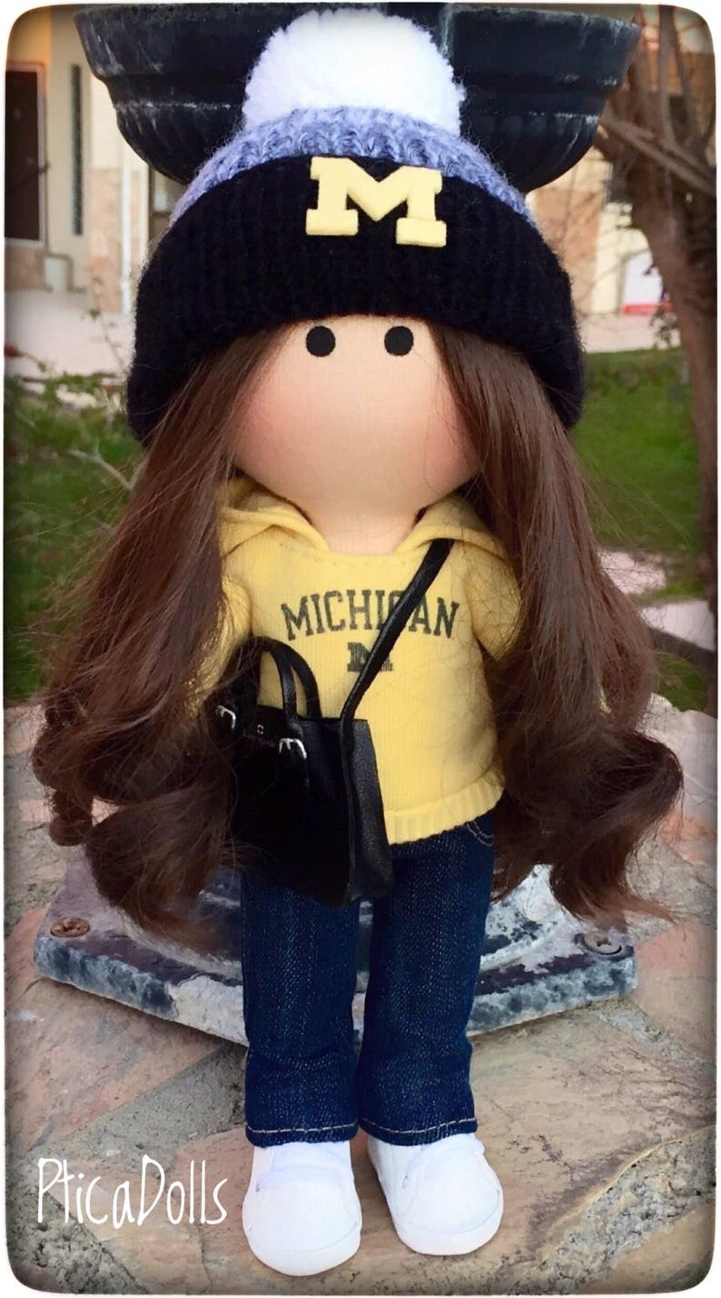 University of Michigan Student Handmade Fabric Doll - Etsy