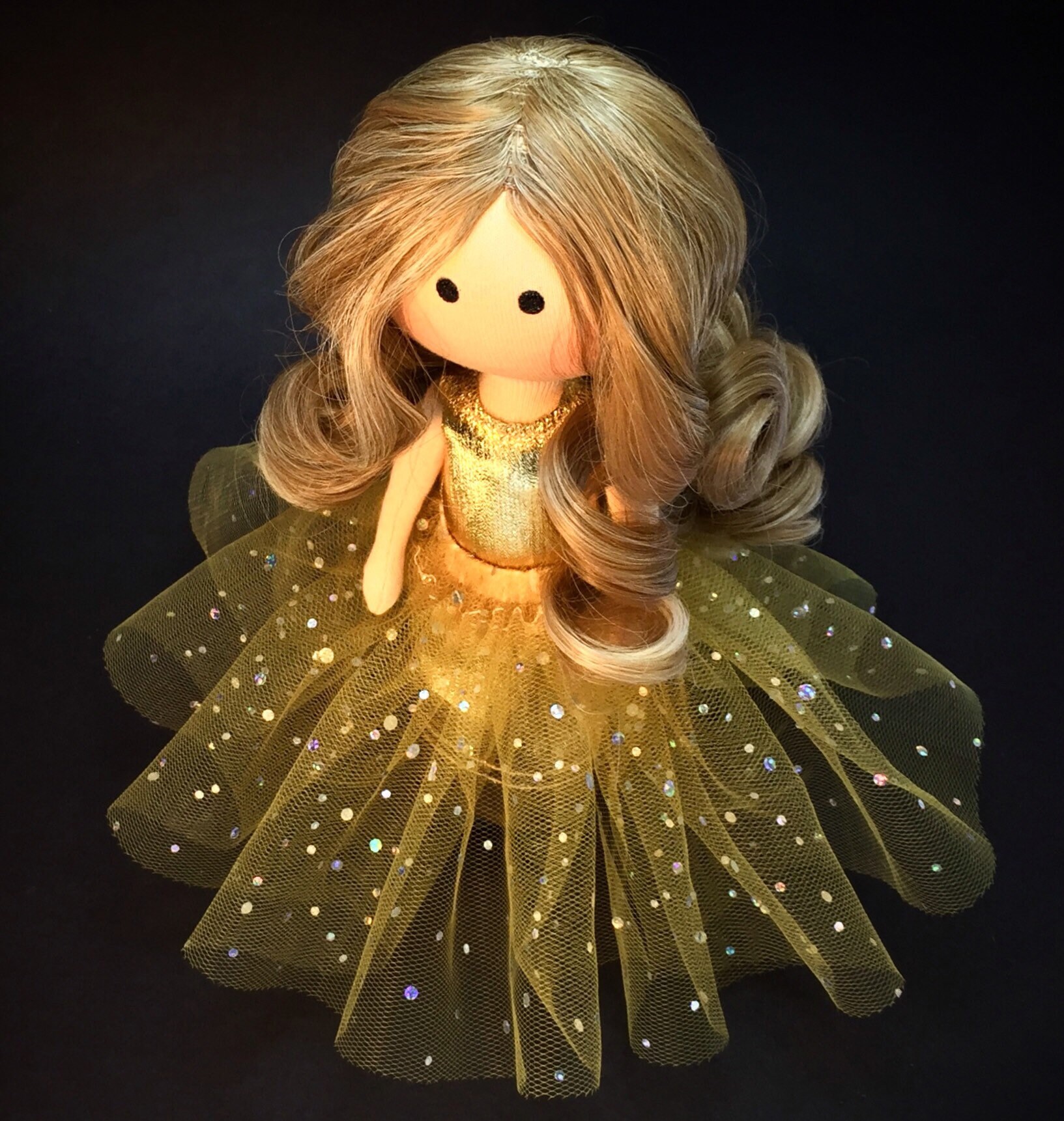 Wonderful gold princess doll with beautiful curly hair in | Etsy