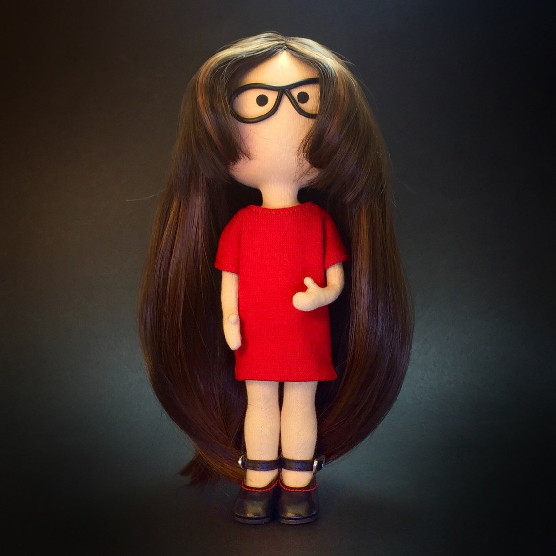 Portrait Doll in Red Dress Beautiful Cloth Brunette Doll | Etsy