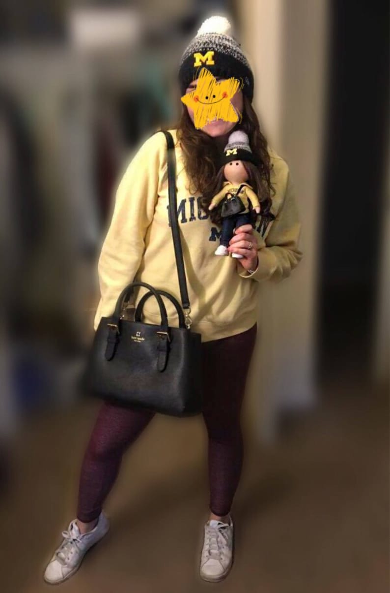 University of Michigan Student Handmade Fabric Doll - Etsy