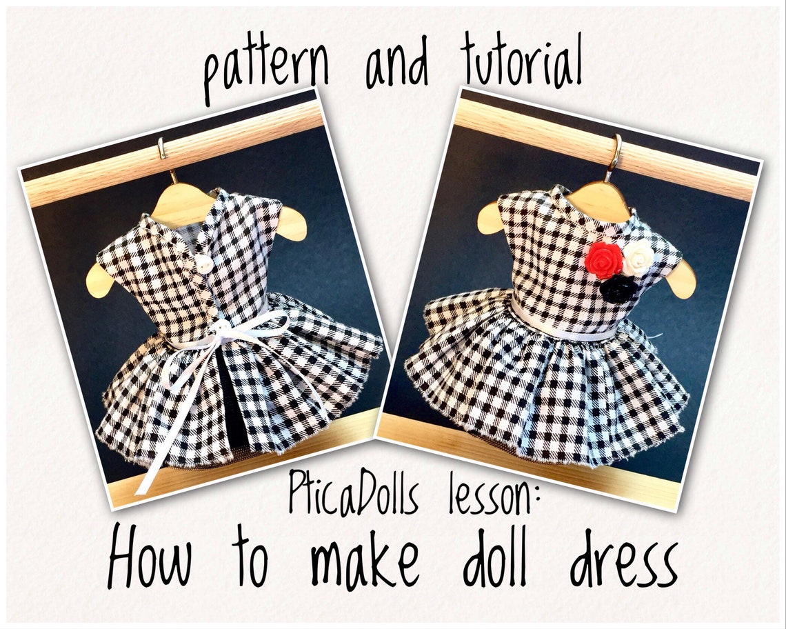 Dress for doll Pattern & tutorial PDF doll clothes sewing | Etsy