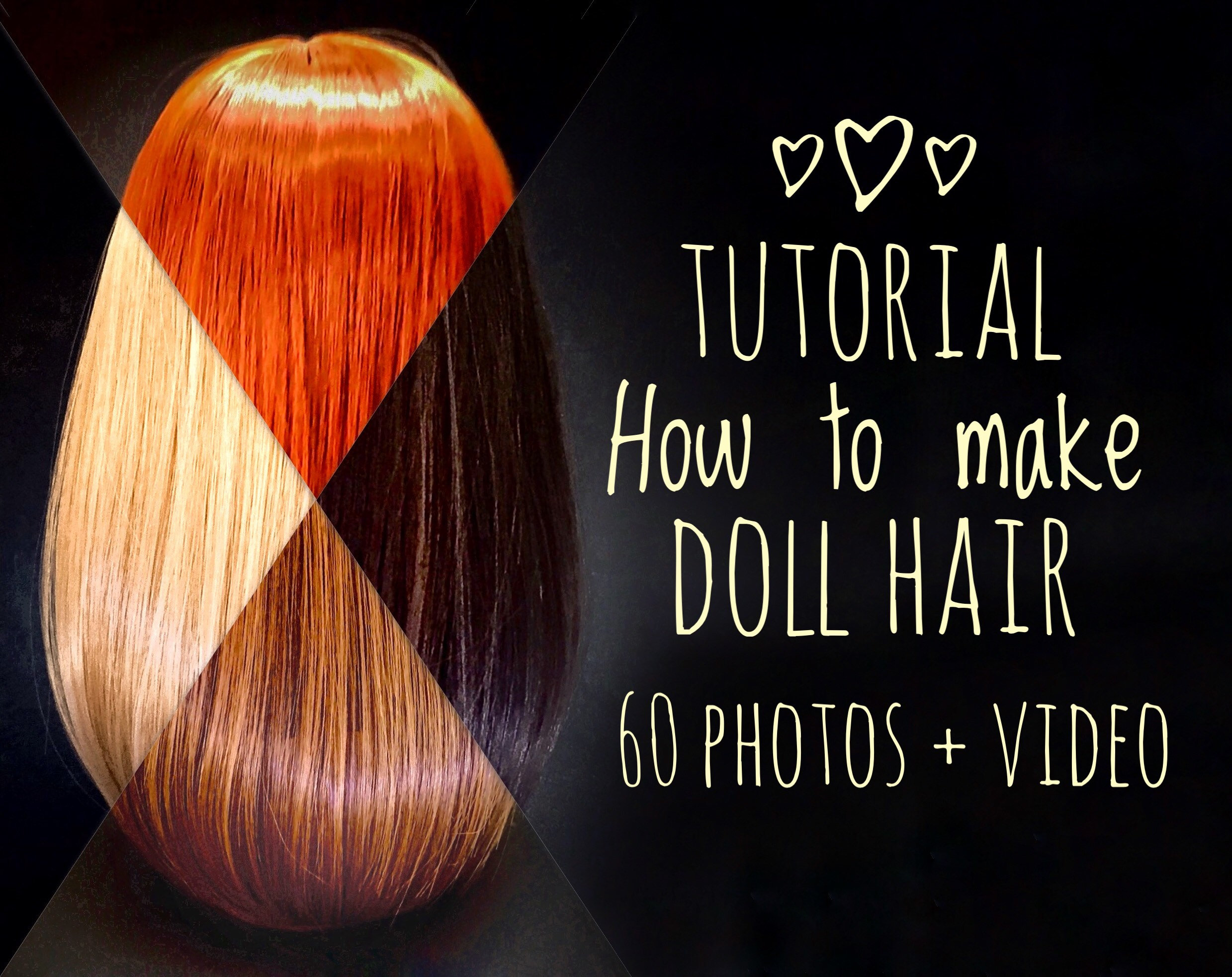 PDF tutorial How to make doll hair Doll wig tutorial Cloth | Etsy