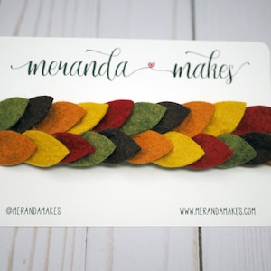 Fall Leaf Headband, Autumn Felt Flower Hair Bow Crown, Thanksgiving ...