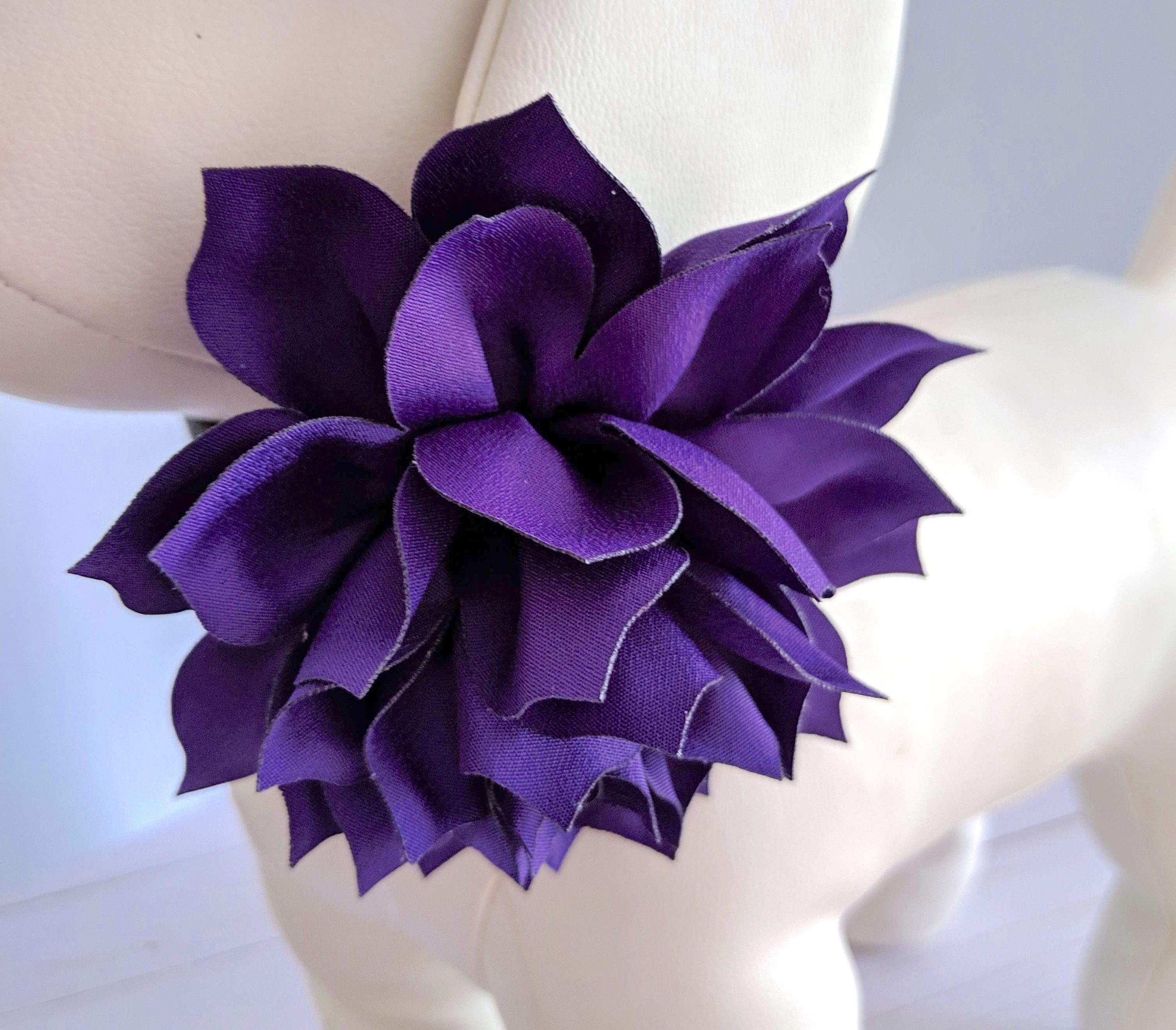 Dark Purple Collar Flower for Large Dogs 4 Inch Lotus Flowers - Etsy