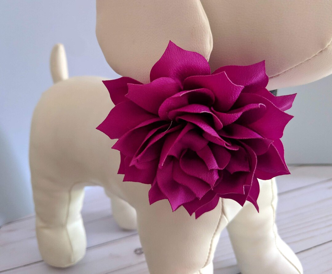 Large Berry Purple Dog Collar Flower: Orchid Lotus Blossom Accessory - Etsy
