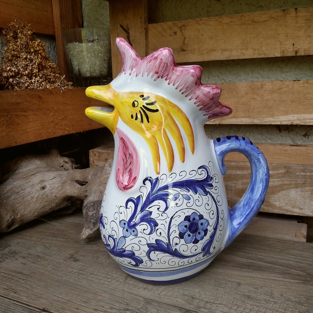 Small Ceramic Jug Rooster brocca Gallo, Ars Deruta Italy - Etsy