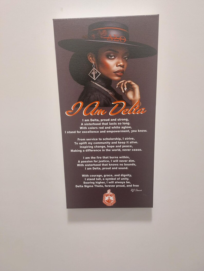 Delta Sigma Theta Canvas Print, 'I Am Delta' Sorority Wall Decor, 10x20 ...