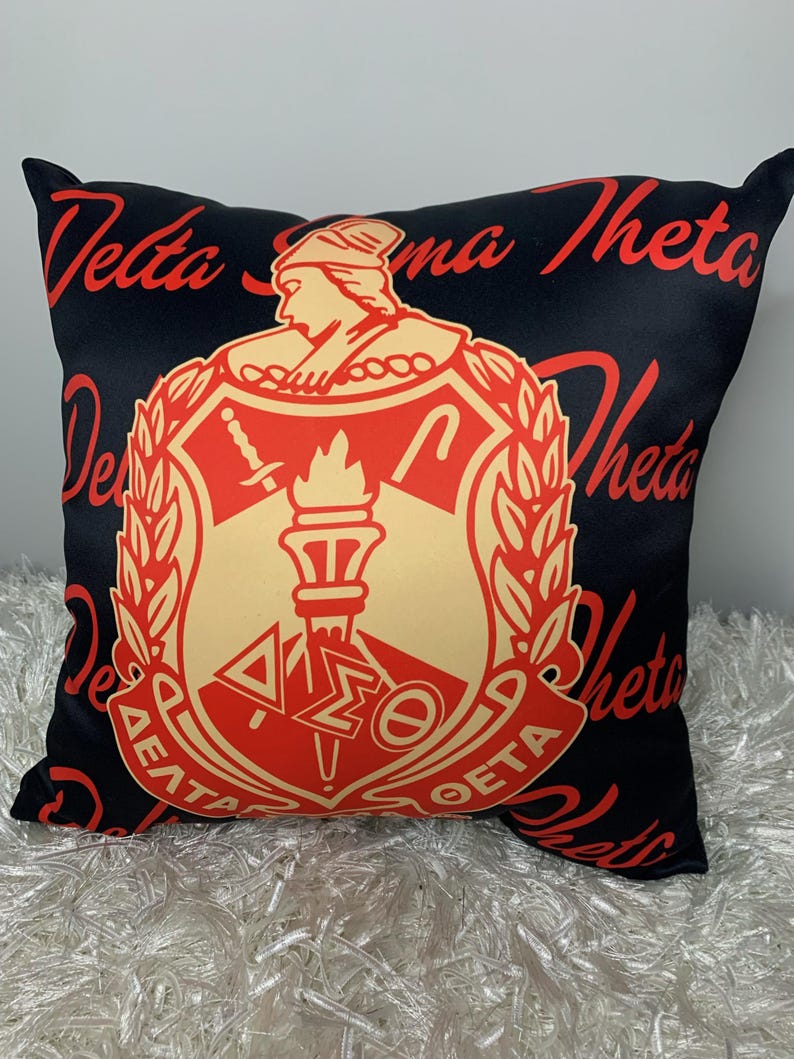 Delta Sigma Theta Pillow, DST Crest Throw Cushion, Sorority Home Decor ...