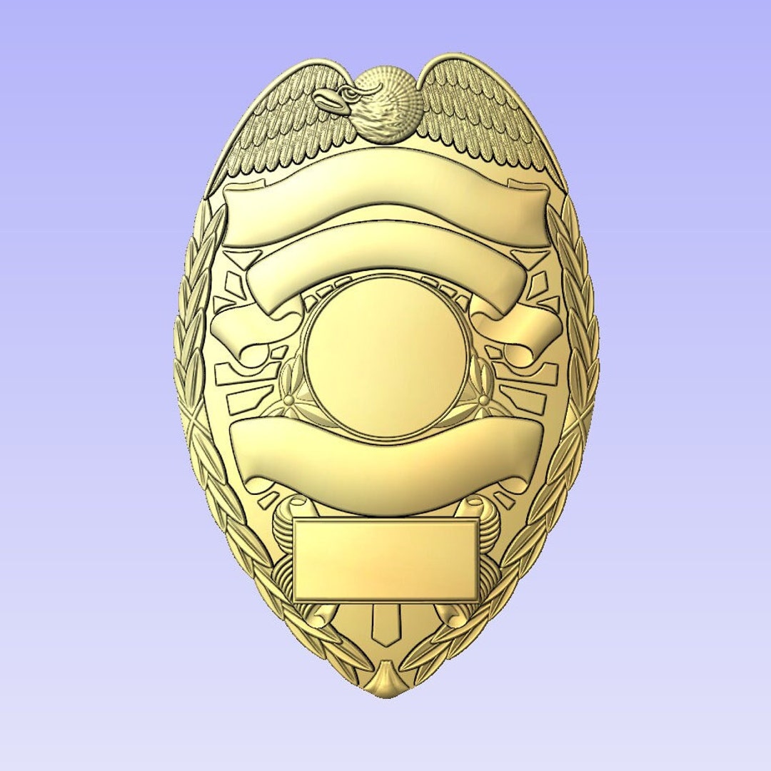 3d File CNC Model - Police - Badge Type 84- Digital File Download - Not ...