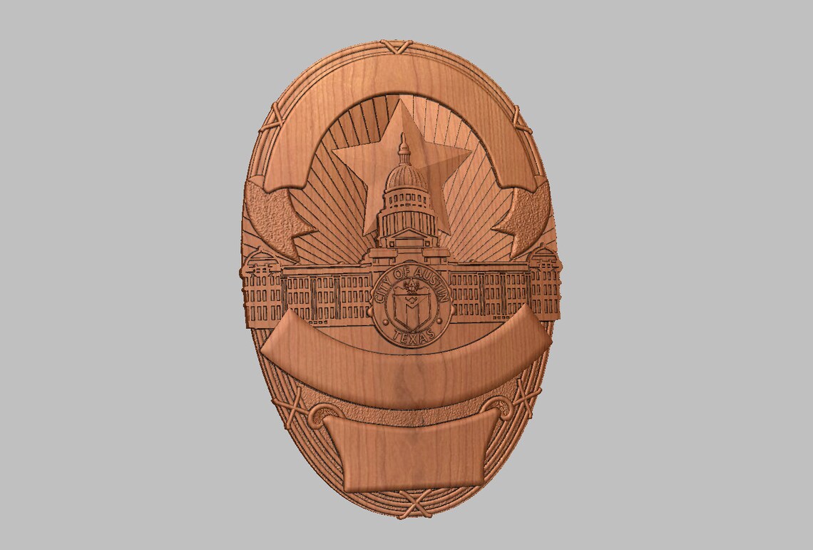 3d File CNC Model - Austin Texas Police Badge- Digital File Download ...
