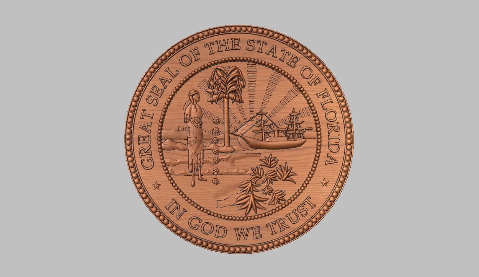 Florida State Seal- - STL Format - 3d CNC- Digital File Download - Not ...