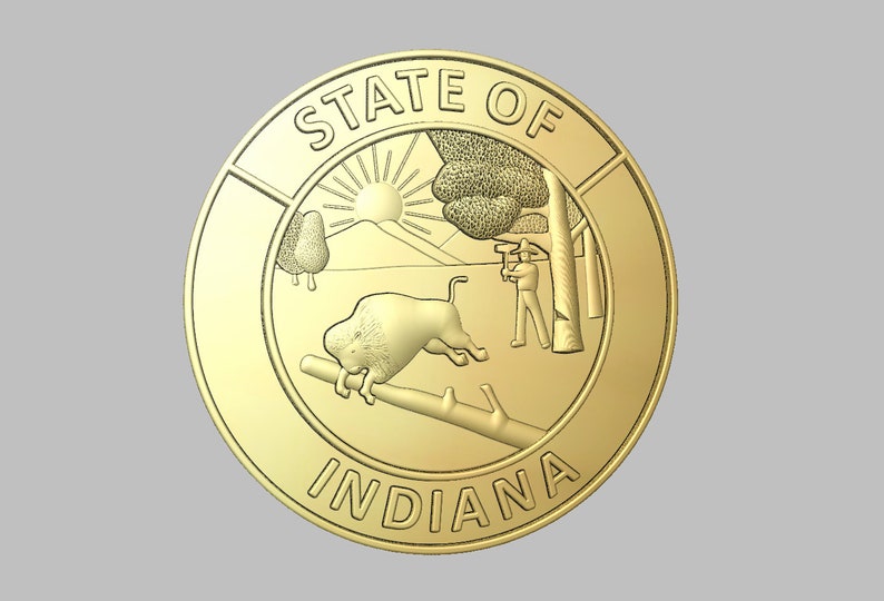 Indiana Badge Center Logo STL Format 3d CNC Digital - Etsy