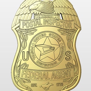 3d File CNC Model - US Postal Inspector Badge - Digital File Download ...