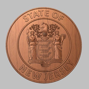New Jersey Badge Center Logo - - STL Format - 3d CNC- Digital File ...
