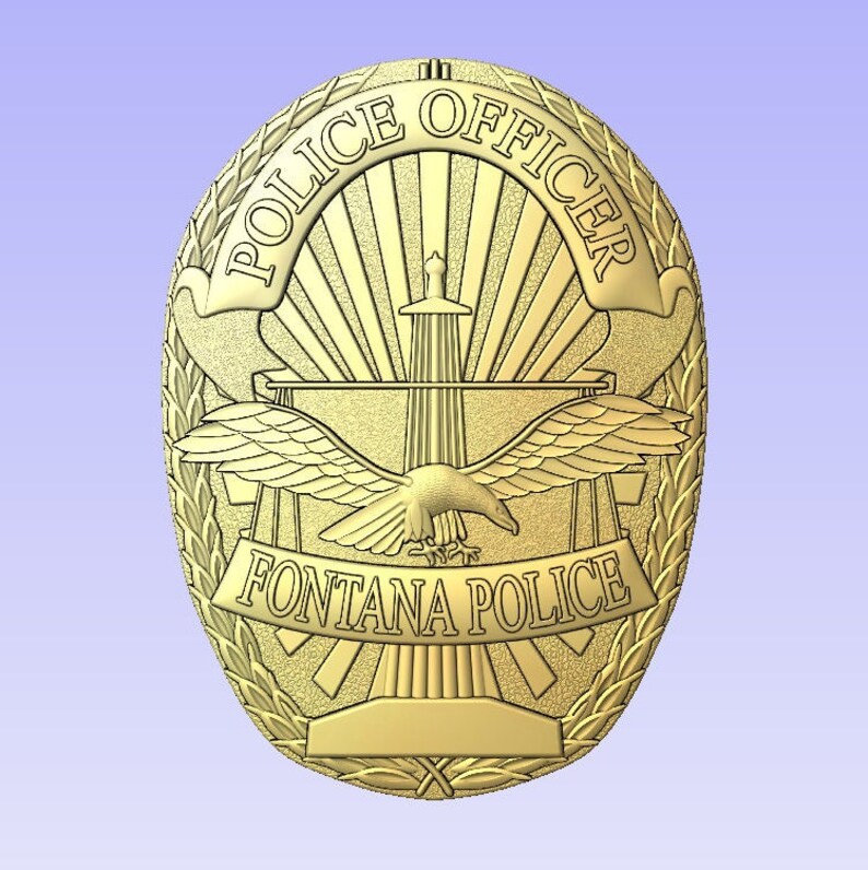 3d File CNC Model Fontana California Police Badge Digital - Etsy