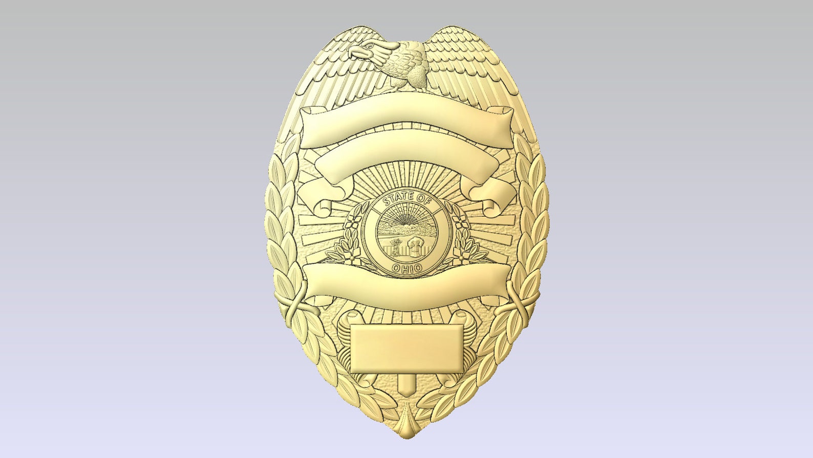 3d File CNC Model - Police - Badge Type 61 With an Ohio Center Seal ...
