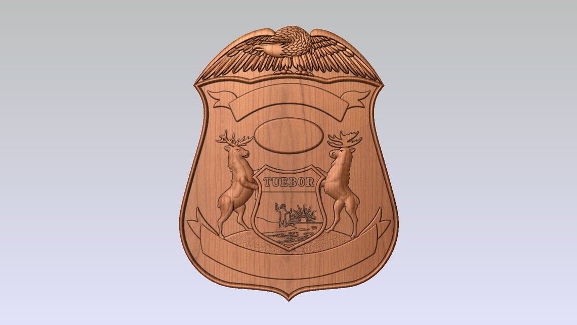 Michigan State Police Badge 3d File CNC Model Digital - Etsy
