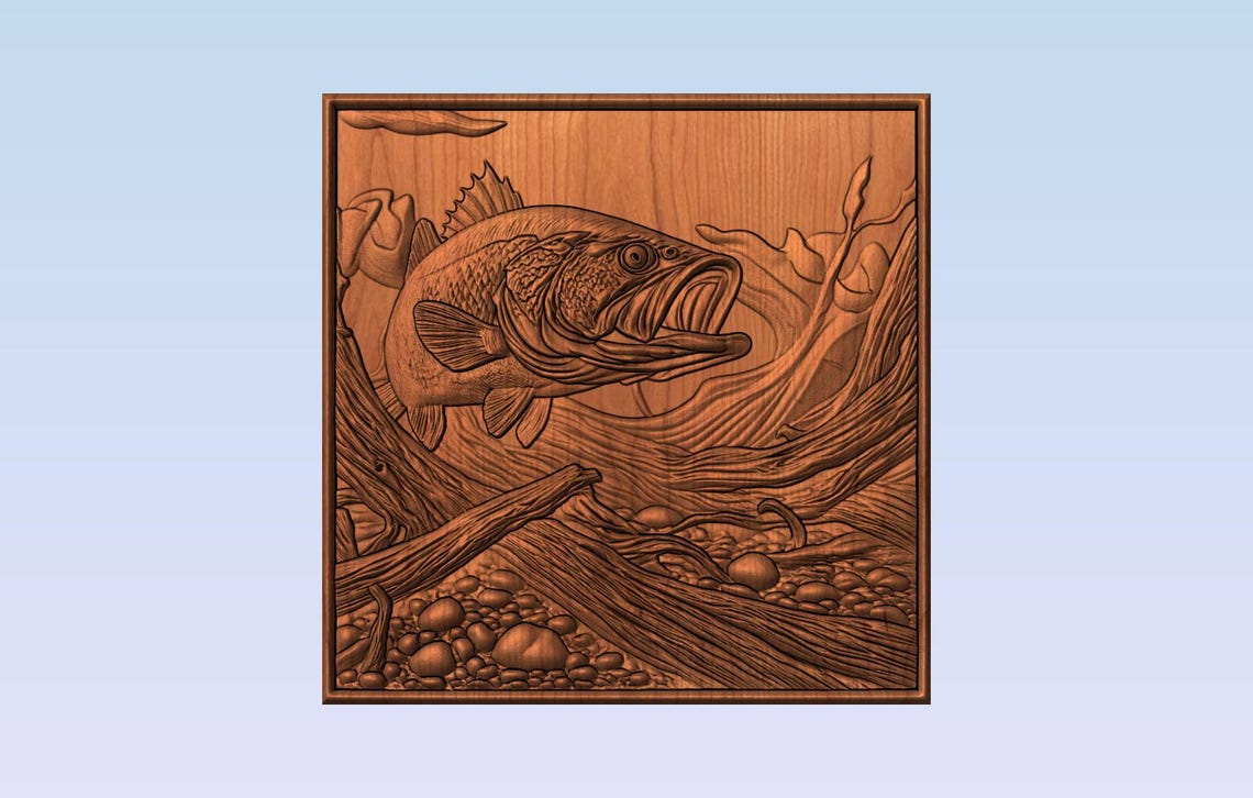 Bass Fish - 3d File CNC Model- Digital File Download - Etsy