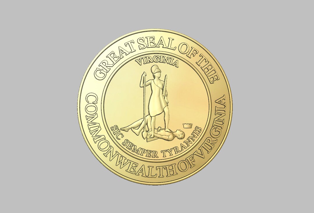 Virginia Badge Center Logo - - STL Format - 3d CNC- Digital File ...