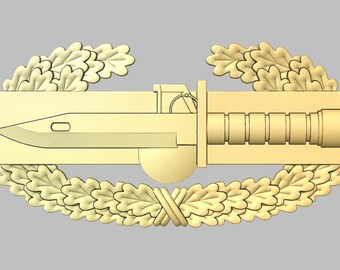 3d File CNC Model Combat Infantry Badge Second Award | Etsy