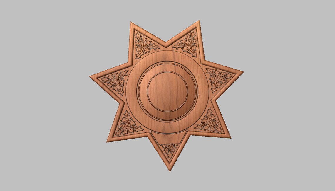 3d File CNC Model - Police - Fire Badge Type 49- Digital File Download ...