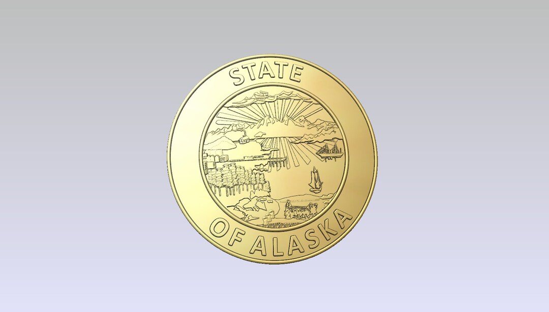 Alaska Badge Center Logo - - STL Format - 3d CNC- Digital File Download ...