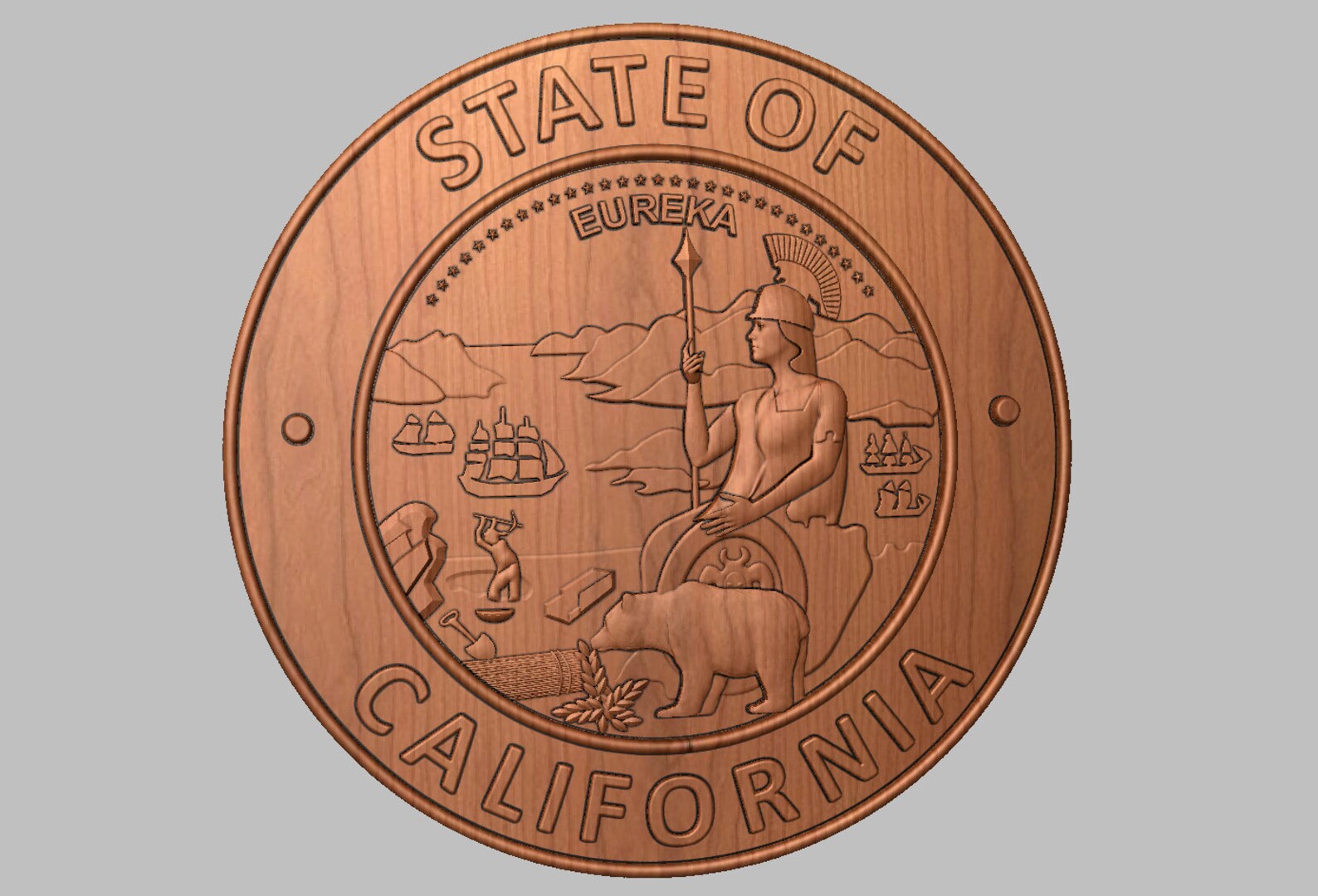 California Badge Center Logo V2 - - STL Format - 3d CNC- Digital File ...
