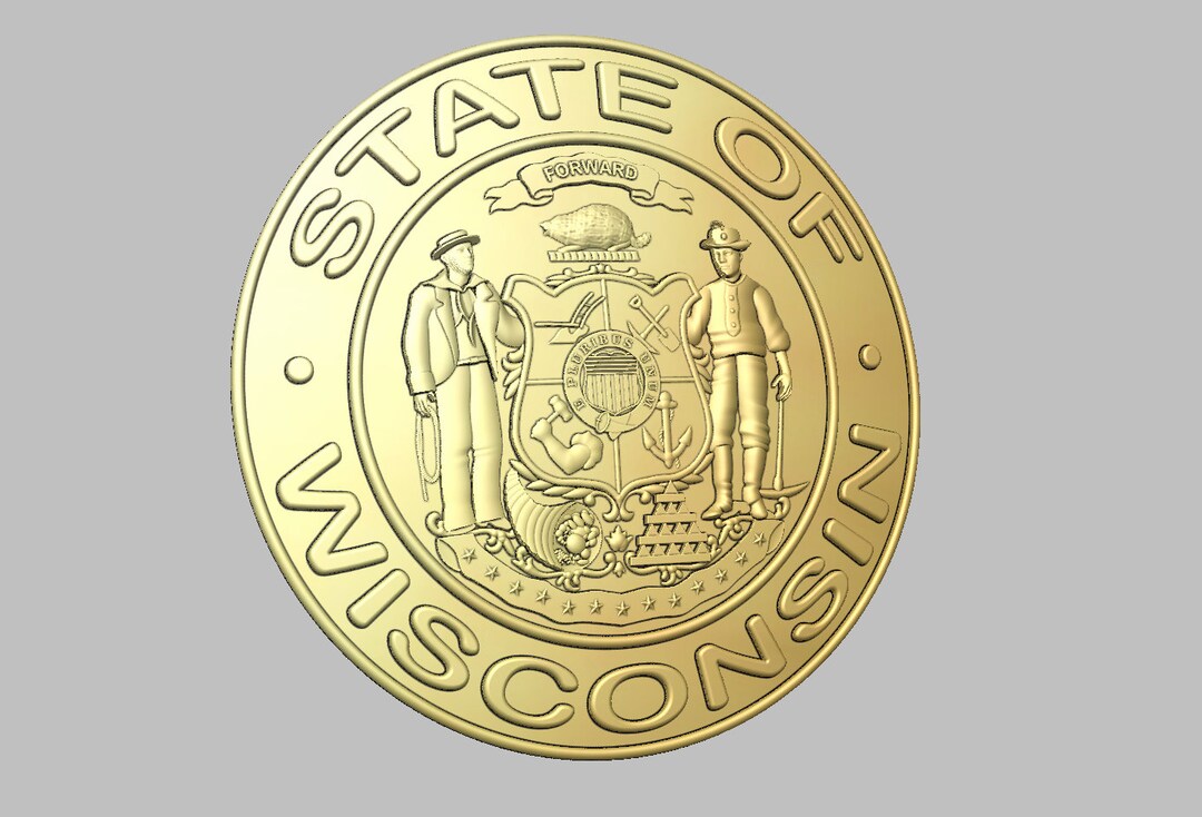 Wisconsin Badge Center - - STL Format - 3d CNC- Digital File Download ...