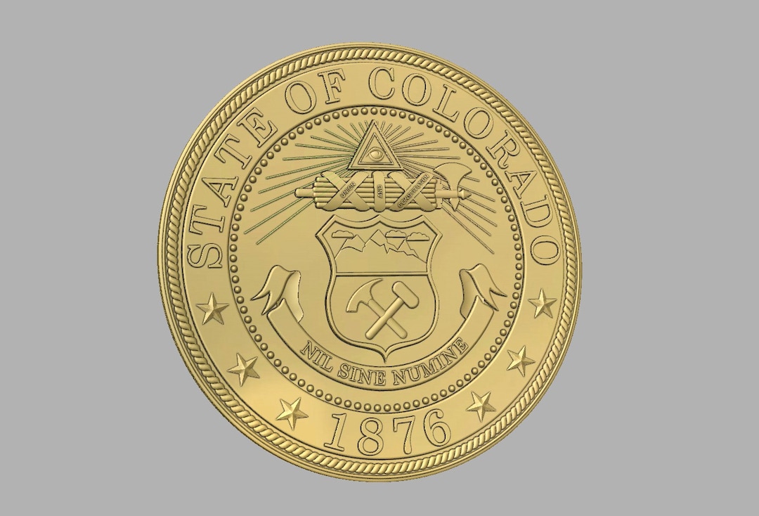 Colorado State Seal- - STL Format - 3d CNC- Digital File Download - Not ...