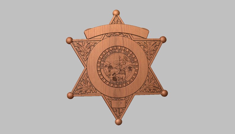 3d file CNC model Police Fire Badge Type 56 California | Etsy