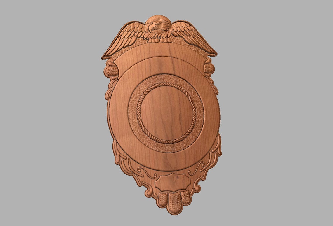 3d File CNC Model - Police - Fire Badge Type 2- Digital File Download ...