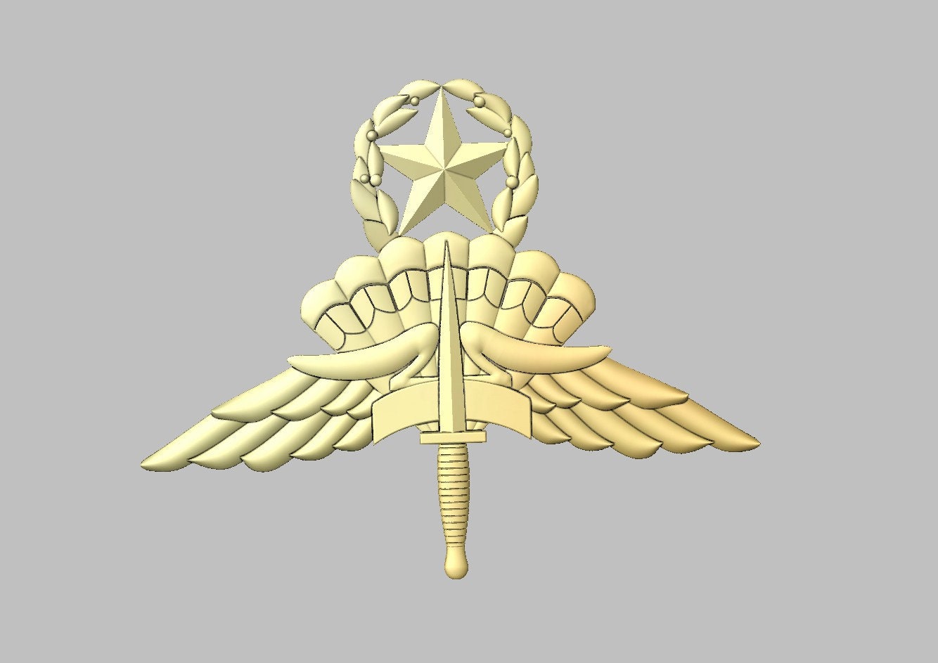 3d File CNC Model - Master Freefall Parachutist Badge- Digital File ...