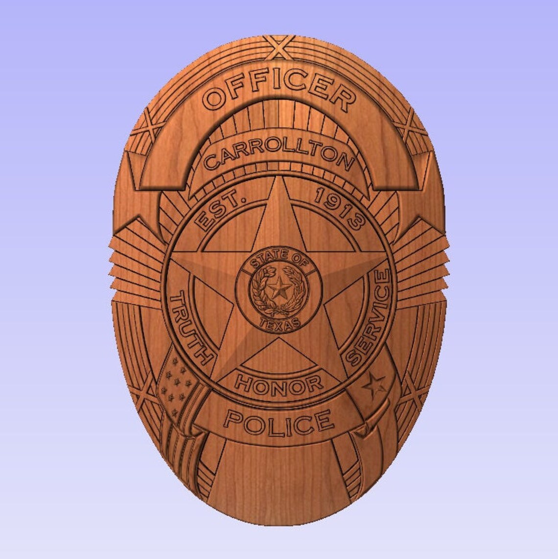 3d File CNC Model Carrollton Texas Badge Version 2 Digital - Etsy 3d File CNC Model Carrollton Texas Badge Version 2 Digital - Etsy