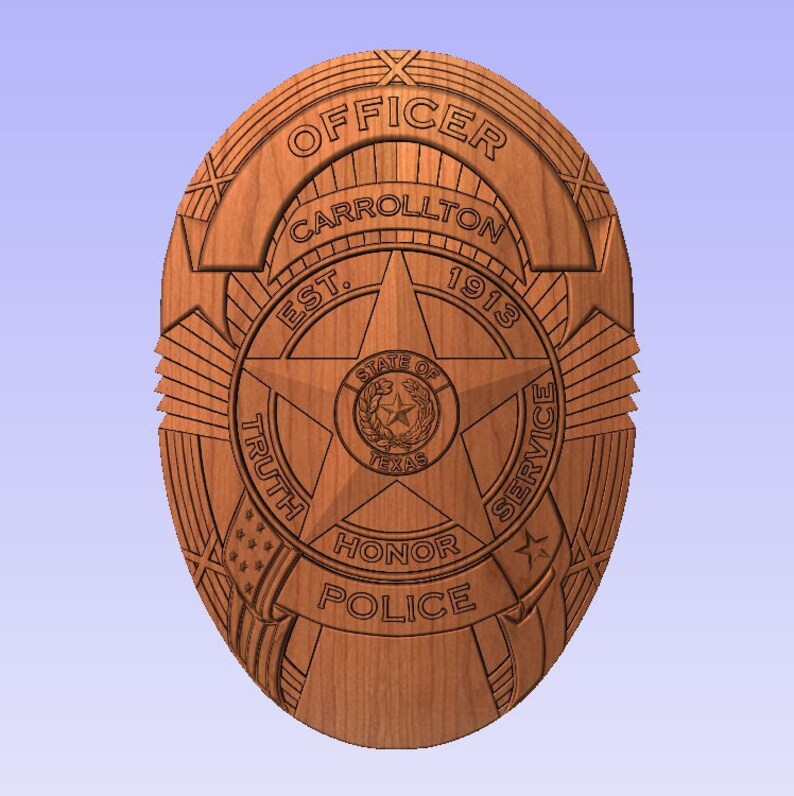 3d File CNC Model Carrollton Texas Badge Version 2 Digital - Etsy