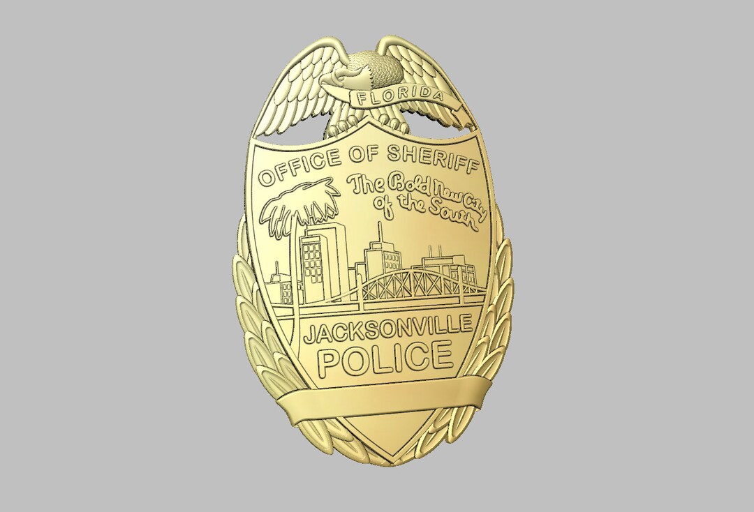 Jacksonville Florida Badge - 3d File CNC Model - Police- Digital File ...