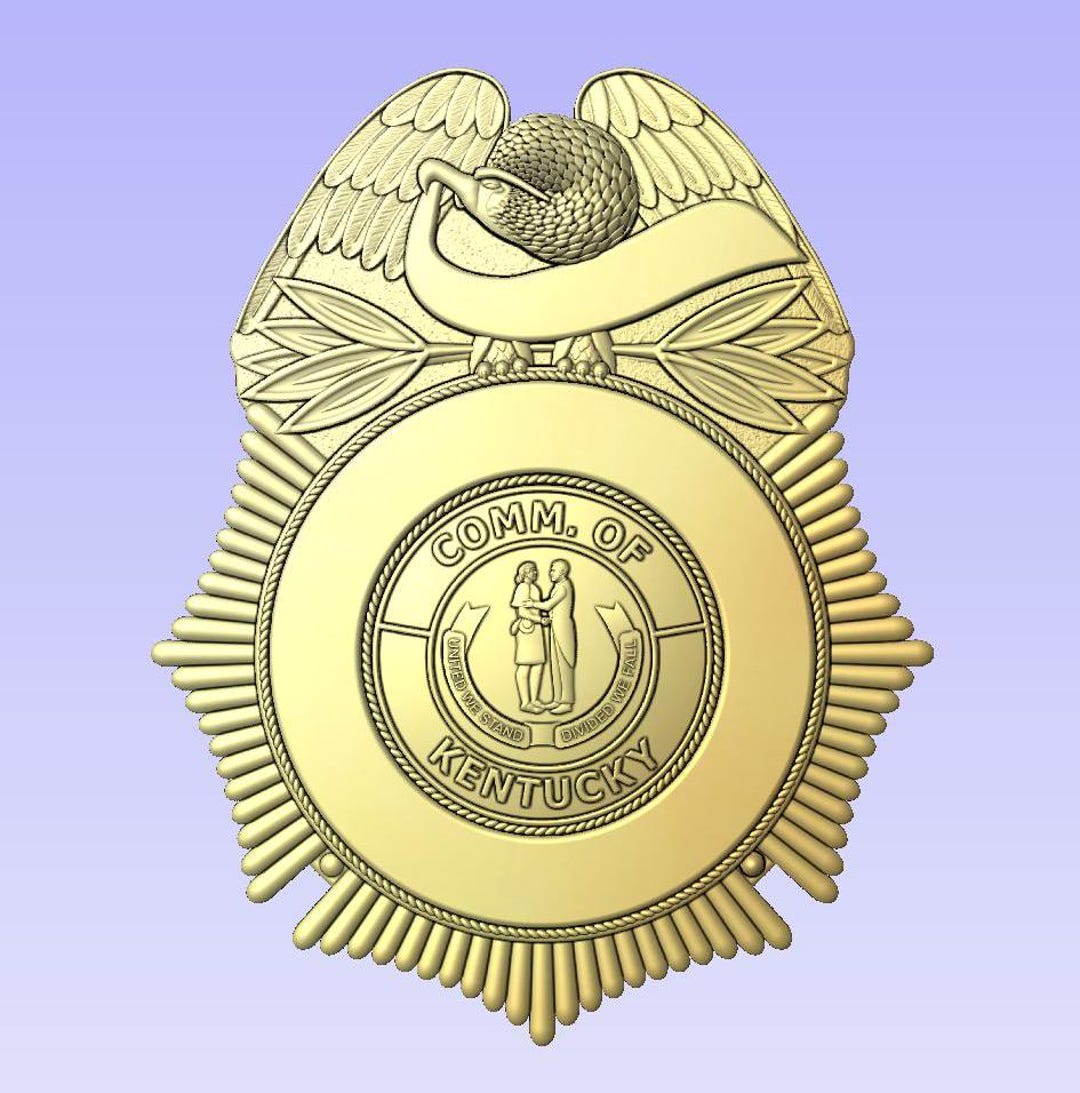 Badge Type 62 With the Kentucky State Seal - 3d File CNC Model - Police ...