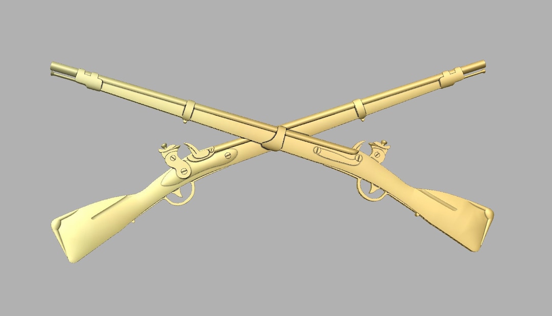 3d File CNC Model - Infantry Branch Insignia- Digital File Download ...