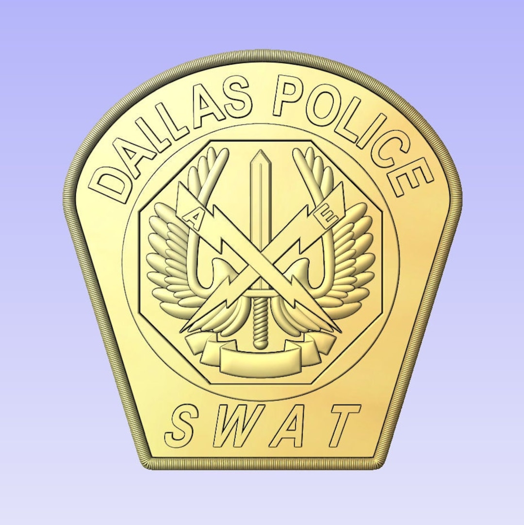 Dallas Police SWAT Patch STL Format 3d CNC Digital File Download Not a ...