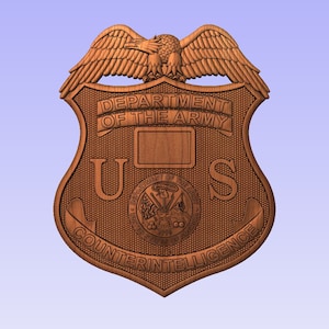 3d File CNC Model - US Army Counterintelligence Badge - Digital File ...