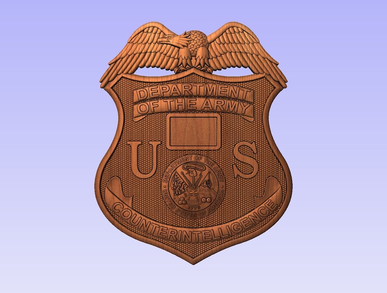 3d File CNC Model - US Army Counterintelligence Badge - Digital File ...