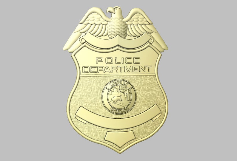 3d File CNC Model Police Evansville Indiana Badge - Etsy 3d File CNC Model Police Evansville Indiana Badge - Etsy