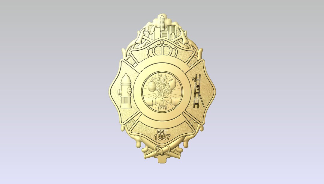 Charlotte Fire Department Badge - - STL Format - 3d CNC- Digital File ...