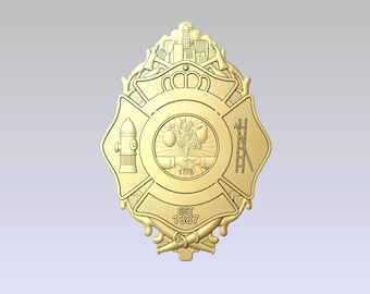 STL Format 3d CNC Fire Department Cross Badge | Etsy