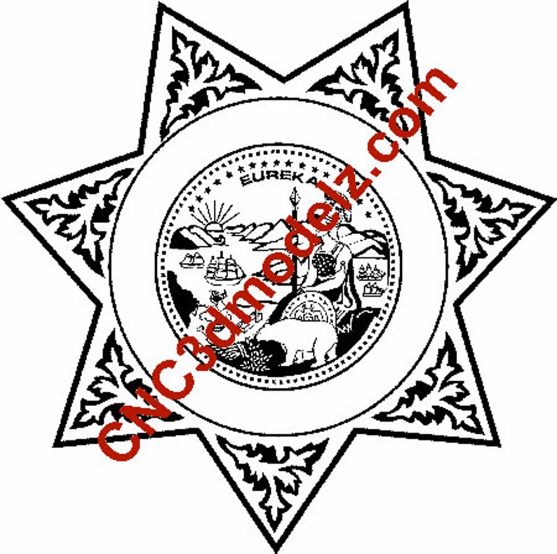 7 point star badge vector DXF AI and SVG file Digital file | Etsy