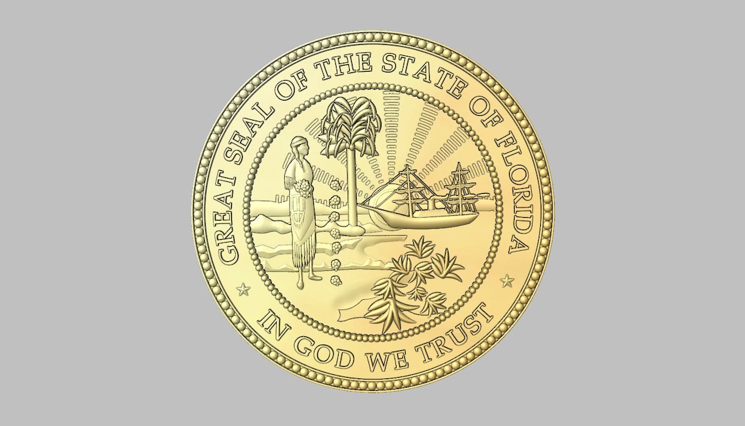 Florida State Seal- - STL Format - 3d CNC- Digital File Download - Not ...