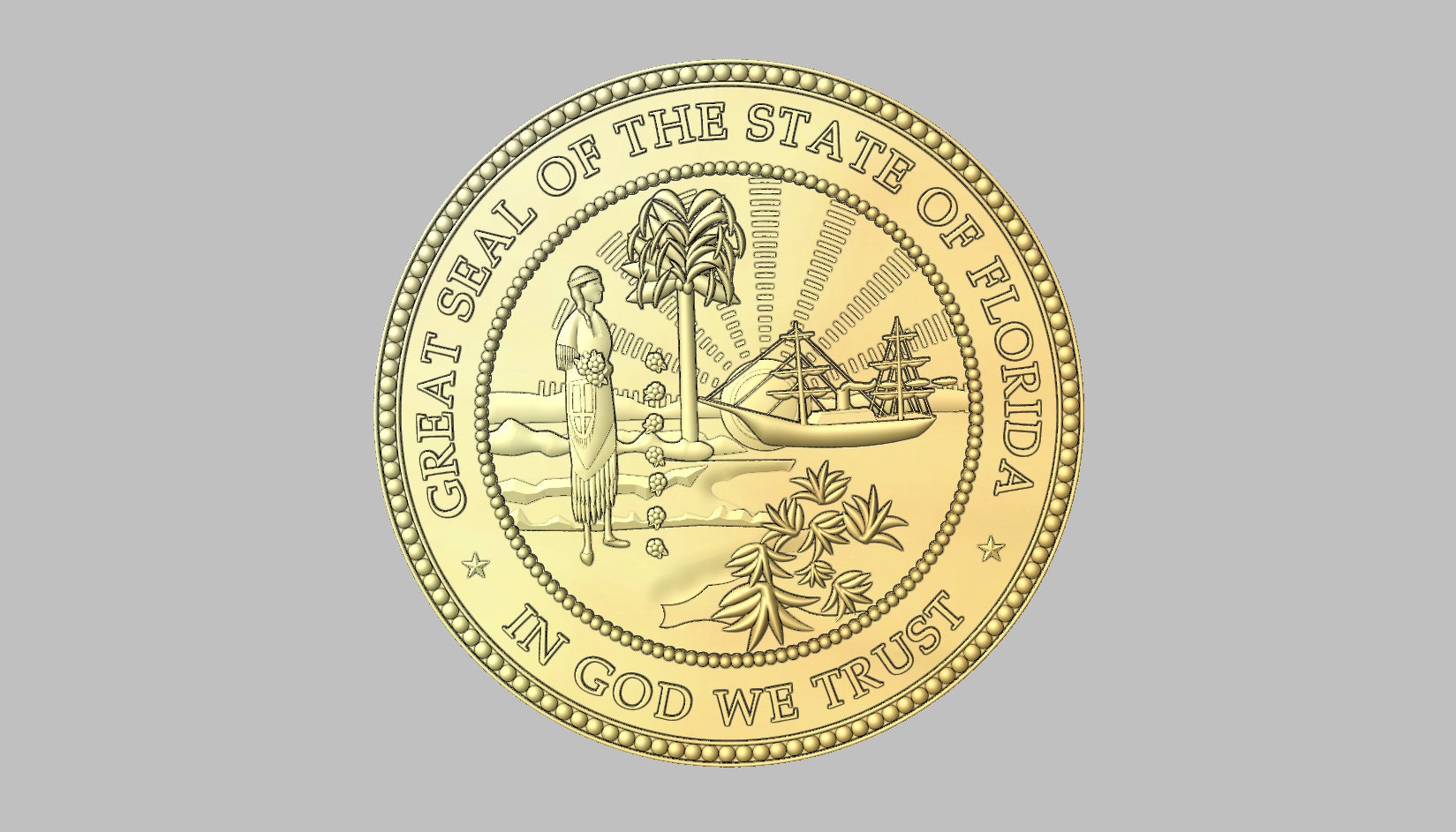 Florida State Seal- - STL Format - 3d CNC- Digital File Download - Not ...